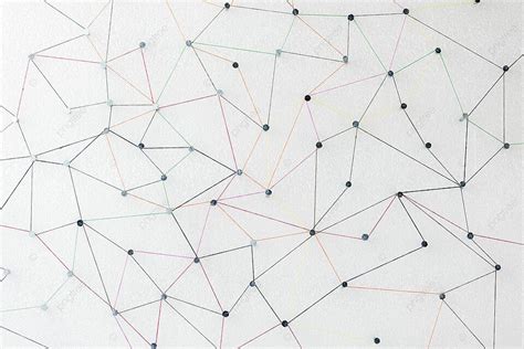 colorful yarn connections abstract web of lines from nail node to nod