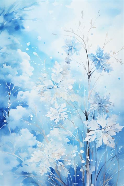 Background Covered In Snowflakes And Frost Patterns Stock Illustration