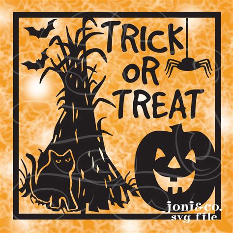 Halloween Glass Block Svg File Pumpkin Cat Svg Halloween Etsy