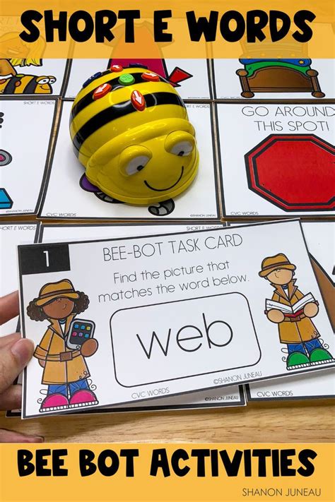 Bee Bot Printables Short Vowel E Words Cvc Words With Pictures And Cvcc Mat In 2025 Bee Bot