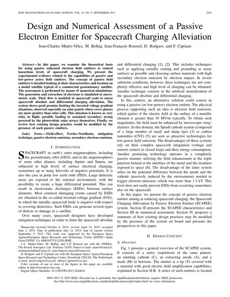 Pdf Design And Numerical Assessment Of A Passive Electron Emitter For