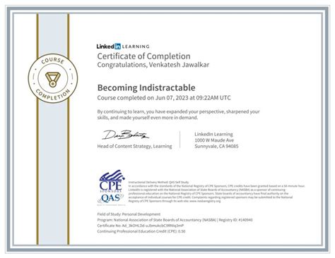 venkatesh jawalkar on linkedin certificate of completion