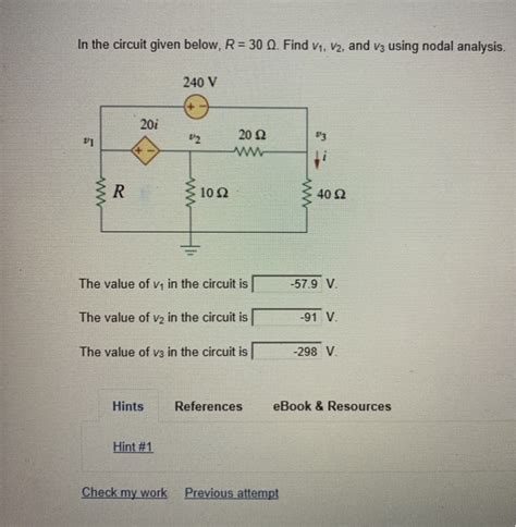Solved In The Circuit Given Below R Find V V Chegg