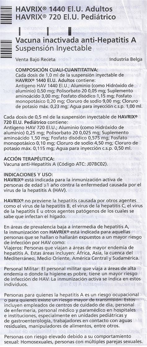 Havrix720 Cepem Información Sobre Vacunas