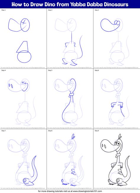 How To Draw Dino From Yabba Dabba Dinosaurs Yabba Dabba Dinosaurs