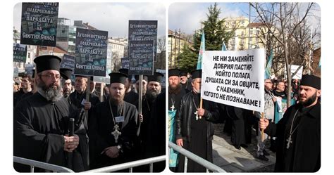 Битка за Сливенска епархия Духовници на протест и контрапротест пред