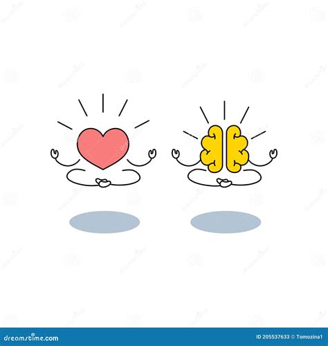 Equilibrio Entre El Cerebro Y El Icono Del Corazón Ilustración del Vector Ilustración de humor