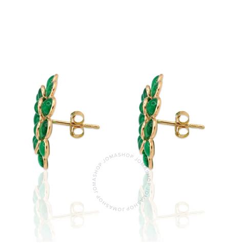 Estate Jewelry Pre Owned 18k Yellow Gold Emerald Earrings 63286 Jomashop