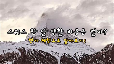 🇨🇭 스위스 취리히 한 달 살기 스위스 한 달 생활 비용은 얼마 현지 체험으로 알아보기 Youtube