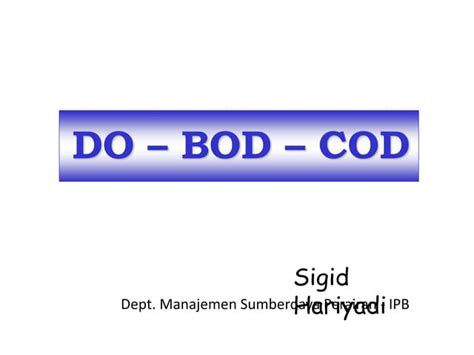 Do Bod Dan Cod Ppt Environmental Engineering Ppt