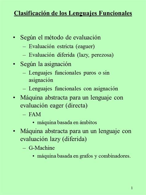 Implementaci N De Lenguajes Funcionales Ppt