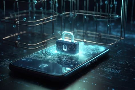 Cybersecurity Padlock Digital Lock On Technology Network Data