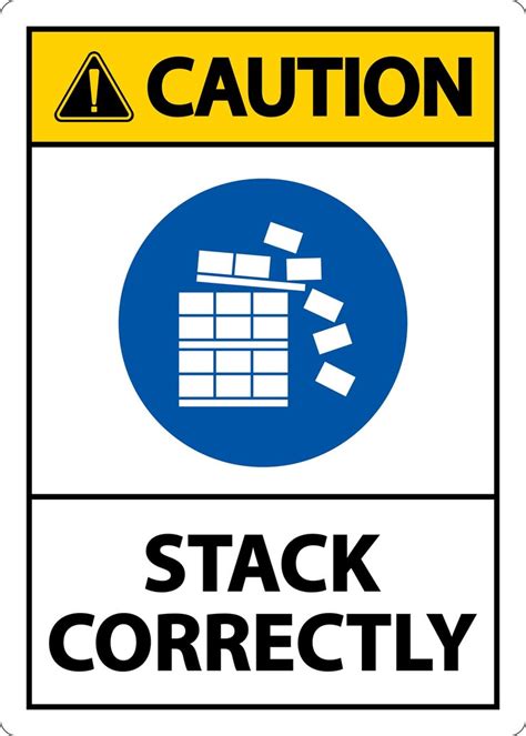 Premium Vector Caution Stack Correctly Sign On White Background