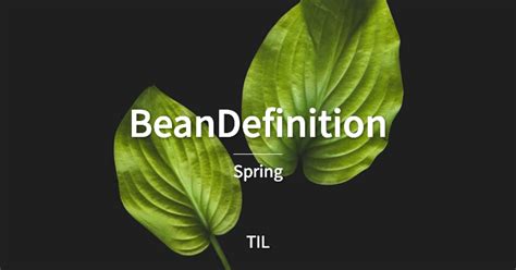 Spring Core Beandefinition