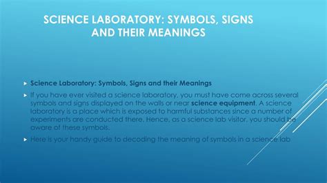 PPT Science Laboratory Symbols Signs And Their Meanings PowerPoint Presentation ID