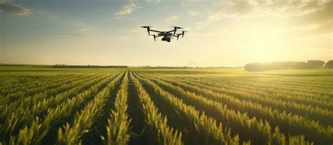 Drone Quad Copter On Green Corn Field Stock Image Image Of Control