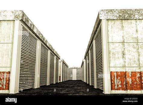 Self Storage Units Isolated On White Background Stock Photo Alamy
