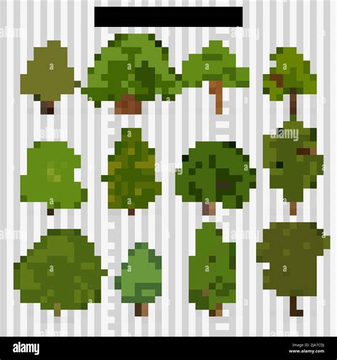 Realistic Tree Transparent Set With Isolated Images Of Single Trees With Foliage Green Leaves