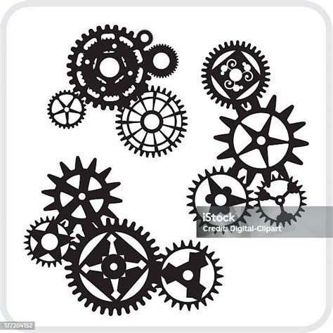 การออกแบบพื้นหลังเกียร์ ชุดเวกเตอร์ ภาพประกอบสต็อก ดาวน์โหลดรูปภาพตอนนี้ กลุ่ม คำอธิบาย