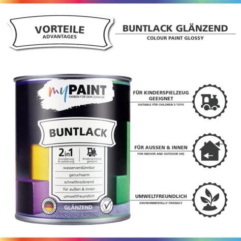 myPAINT in Buntlack RAL Reinweiß glänzender Acryllack Lack für Kinderspielzeug