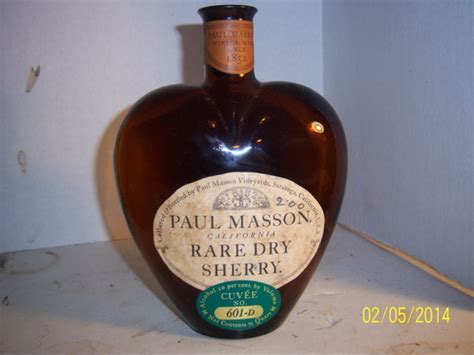 1950s Paul Masson Rare Dry Sherry Wine Saratoga Ca Heart
