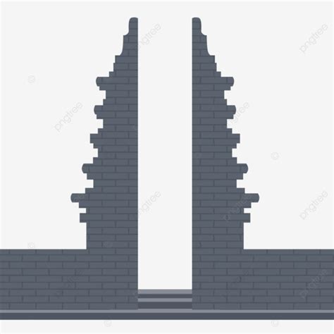 Illustration Of A Stone Gate Typical Of Java And Bali Gate Entrance