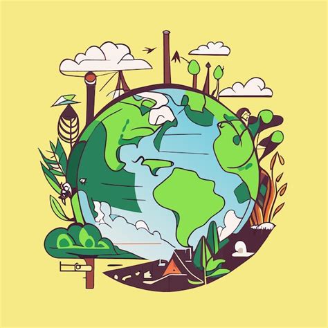 Tierra En Peligro Ilustración De Cambio Climático Dibujada A Mano
