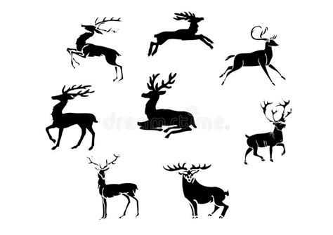 Deer Silhouettes Stock Vector Illustration Of Illustrated 11112162