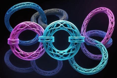 Blockchain Link Sign 3d Chain Link Grid Two Torus Block Chain Crypto