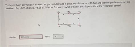 Solved The Figure Shows A Rectangular Array Of Charged Chegg