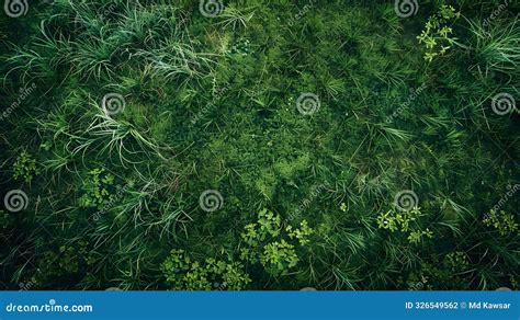 Aerial View Of Lush Green Grass Field Texture Stock Illustration