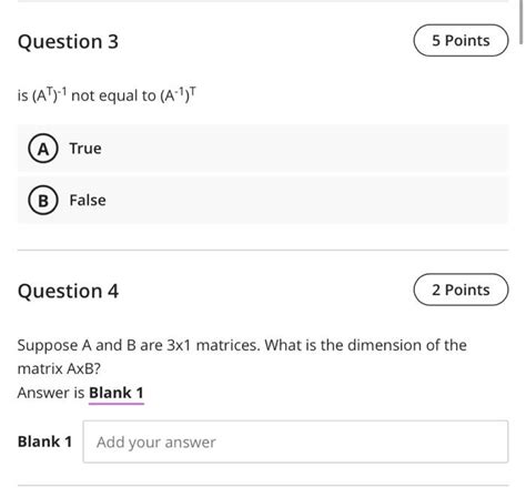 Solved Question 2 2 Points A Matrix With 3 X 5 Dimension Has
