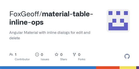 github foxgeoff material table inline ops angular material with