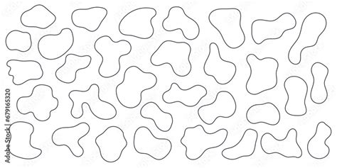 Amoeba Blob Organic Abstract Shape Set Of Liquid Amorphous Shapes