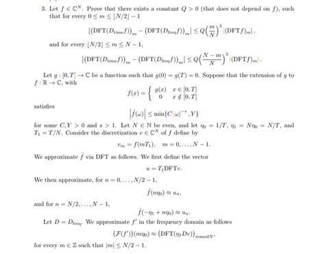Solved Numerical Fourier Analysis Let Dft And Idft Denote Chegg