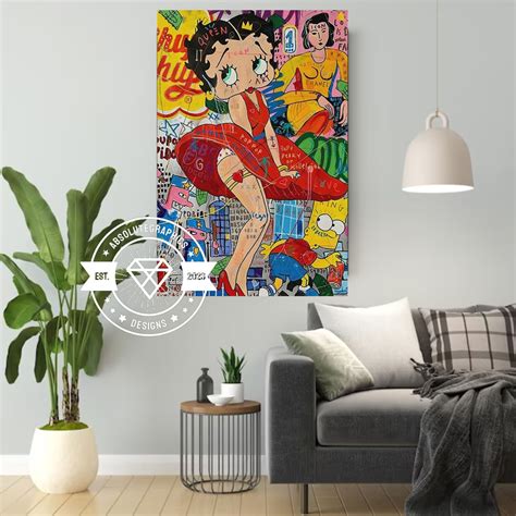 Canvas Betty Boop Pop Art Style Wall Art Retro Decor Iconic Figure Pop