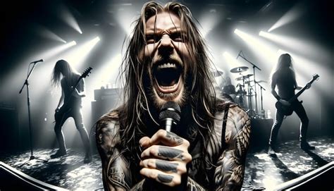 Premium Ai Image Portrait Of Metal Band Tattooed Singer With Long