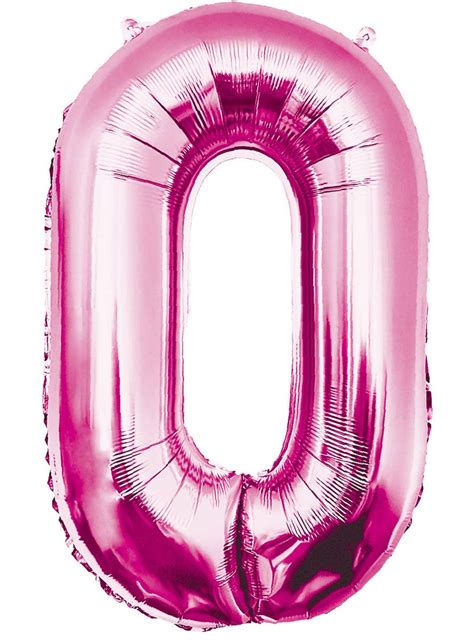 Number 0 Pink Metallic Balloon 84cm Number 0 Balloon