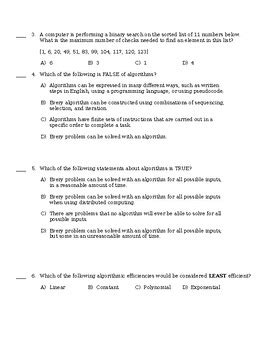 AP CSP Unit 10 Quiz Code Org By AP CSP Help TPT