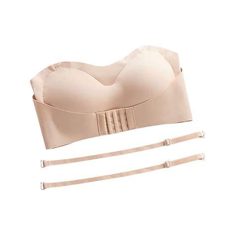 Dengdeng Womens Front Closure Strapless Bra Comfort One Shoulder