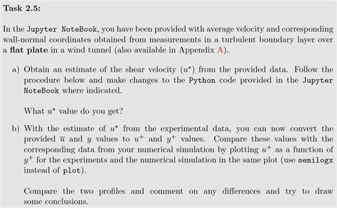 Solved In Order To Make An Estimate Of U∗ From A Velocity