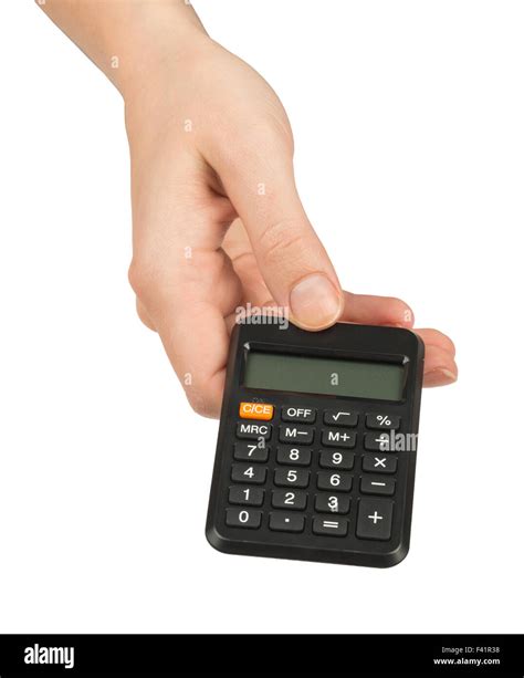 Humans Hand Holding Calculator Stock Photo Alamy