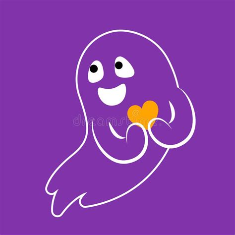 Hand Drawn Illustration Of Funny Ghost Cute Isolated Illustration Of
