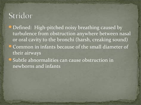 Stridor Presentation Ppt