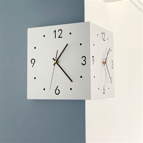 Ins Style Corner Clock Double Sided Wall Clock Living Room Creative