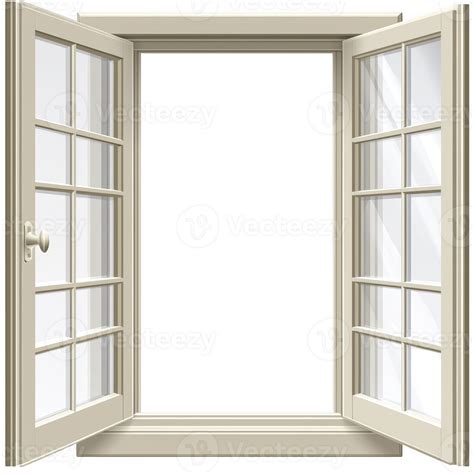 Open White Window With Multiple Glass Panes And Handle Inviting Fresh Air And Light Into Room