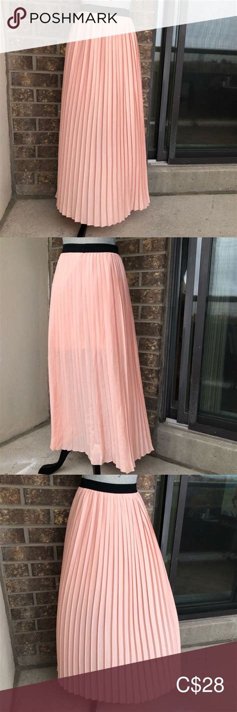 Exin Pale Pink Pleated Maxi Skirt