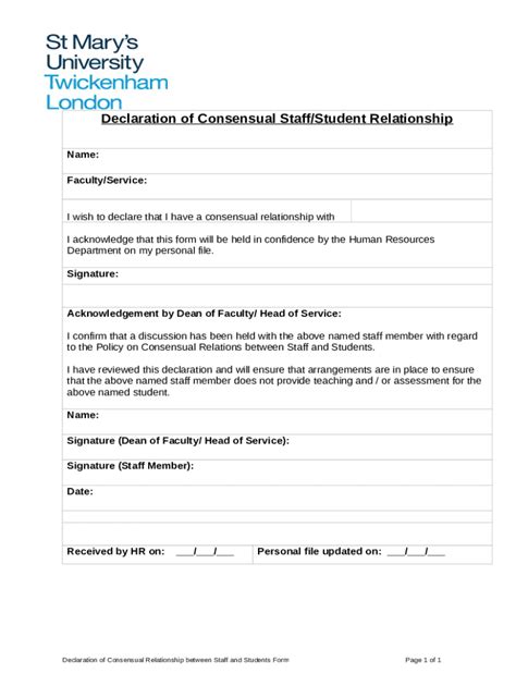 Consensual Relations Between Staff And Babes Declaration Consensual Relations Between Staff