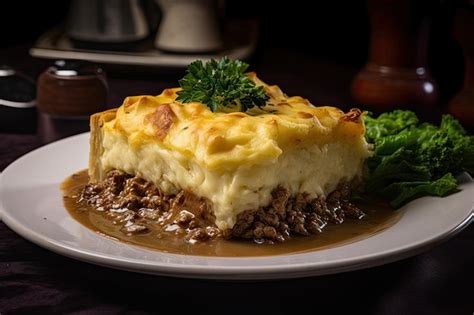 Premium Ai Image Meat Pie Topped With Rich And Creamy Mashed Potatoes