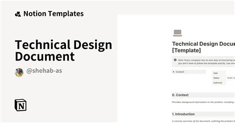 Technical Design Document Template By Shehab Abdel Salam Notion Marketplace